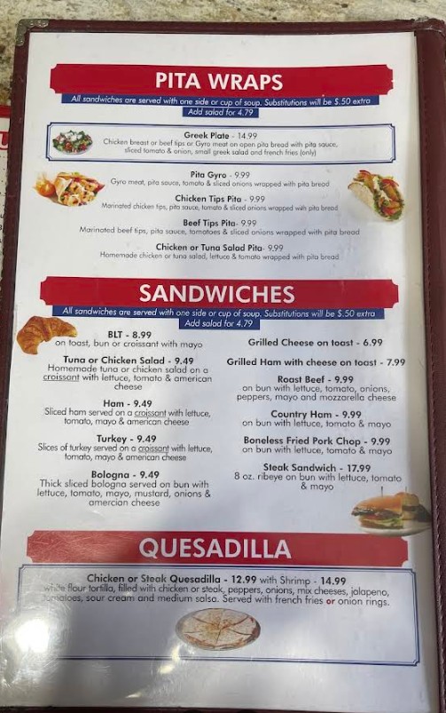 Sunflower Family Restaurant Menu | Classic Southern Breakfast & Lunch ...